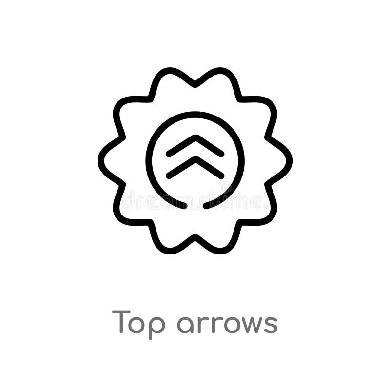 Outline Top Arrows Vector Icon. Isolated Black Simple Line Element ...