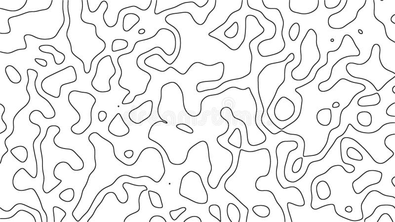 Outline Topographic Contour Map Geometric Pattern Moving Waves Loop ...