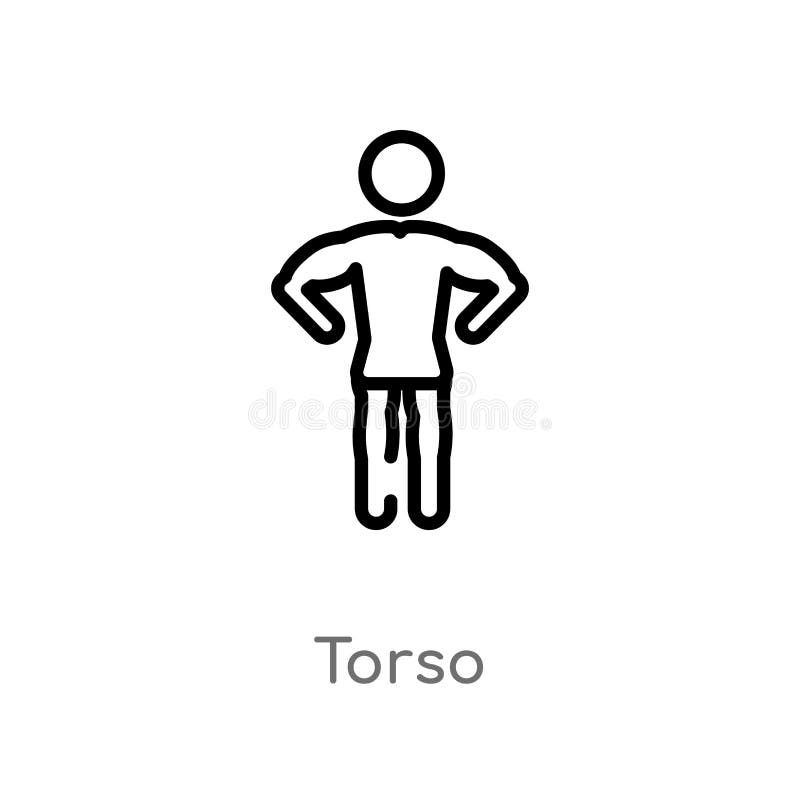 Outline Torso Vector Icon. Isolated Black Simple Line Element ...