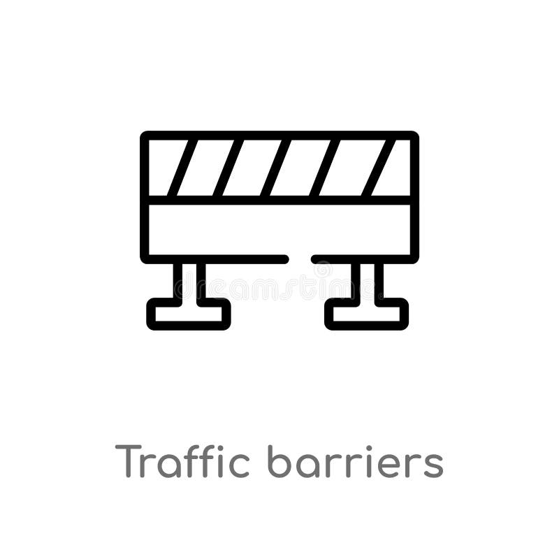 Outline Traffic Barriers Vector Icon. Isolated Black Simple Line ...