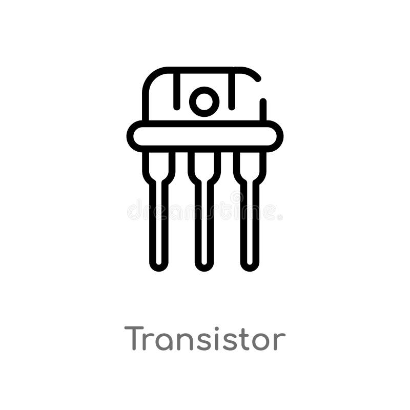 Outline Transistor Vector Icon. Isolated Black Simple Line Element ...