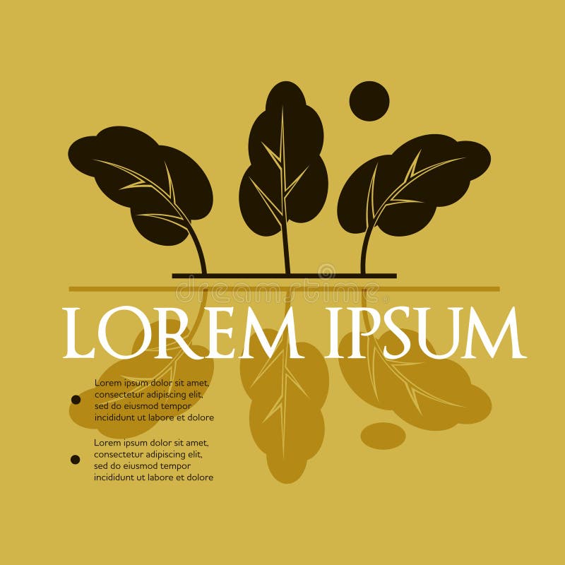 Outline Trees. Vector Mono Line Pictures of Various Plants Stock Vector ...