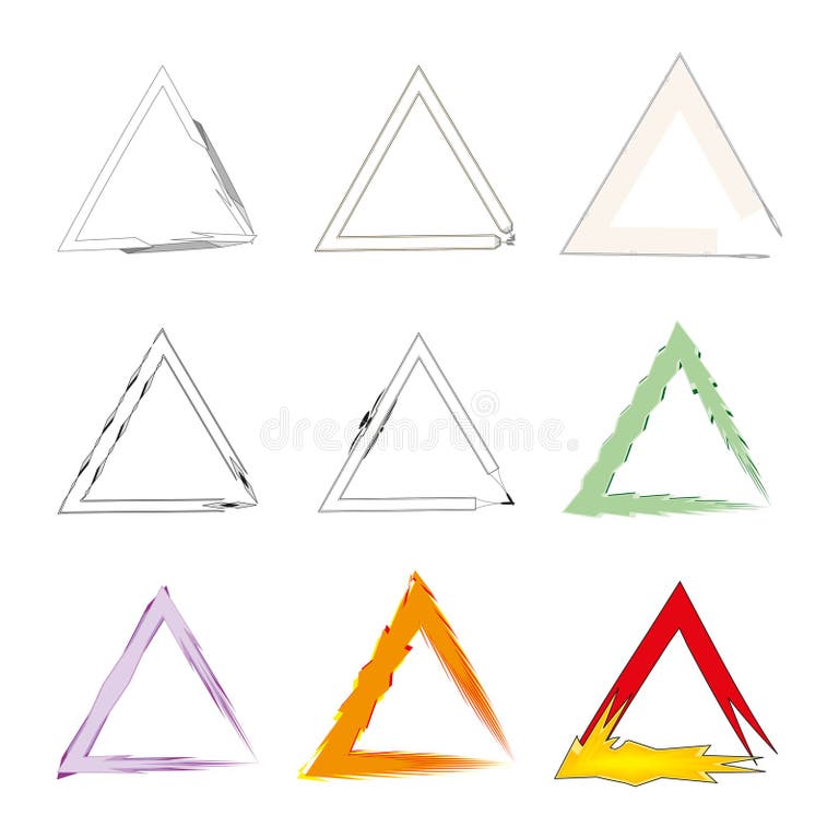 Outline Triangle Set. Geometric Shapes Collection. Basic Forms ...