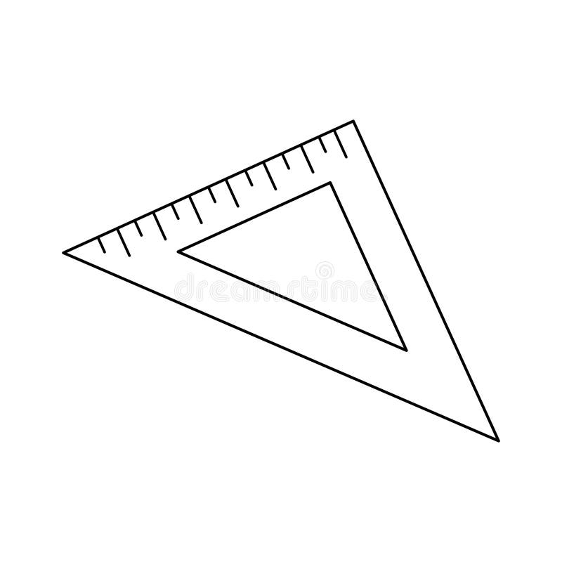 Outline Triangular Ruler Icon. Measure Ruler Line Icon Stock Vector ...