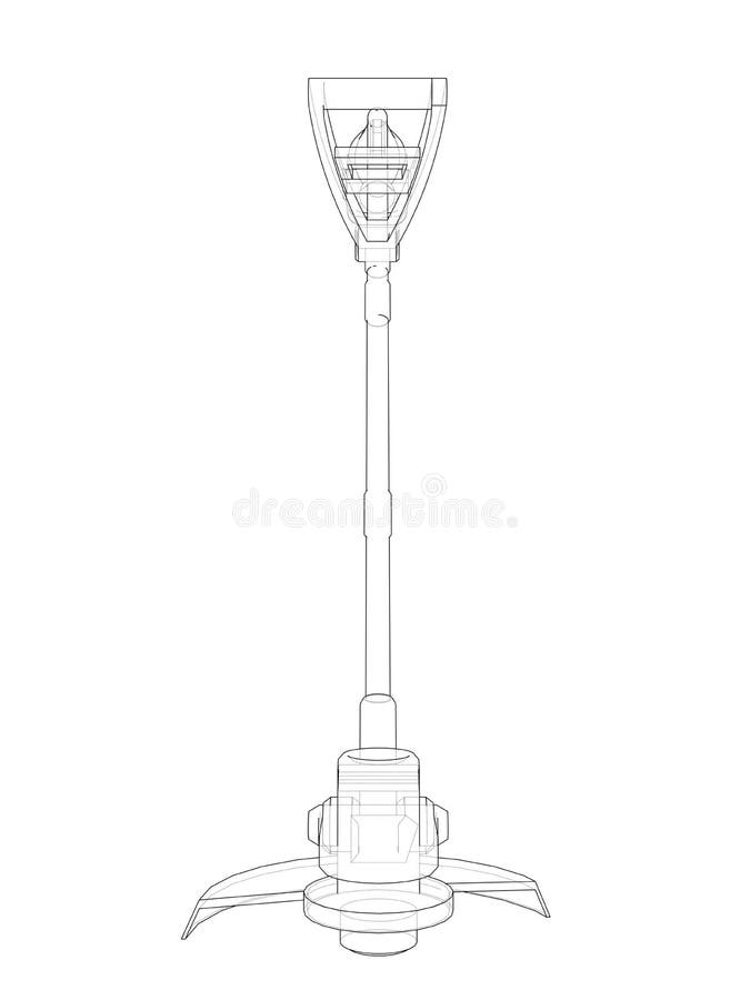 Outline Trimmer Grass Cutter. Vector Stock Vector - Illustration of ...