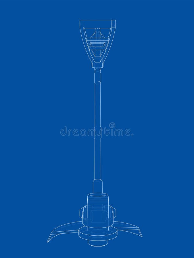 Outline Trimmer Grass Cutter. Vector Stock Vector - Illustration of ...