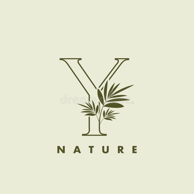 Outline Tropical Nature Letter Y Logo Icon, Vector Design Concept ...