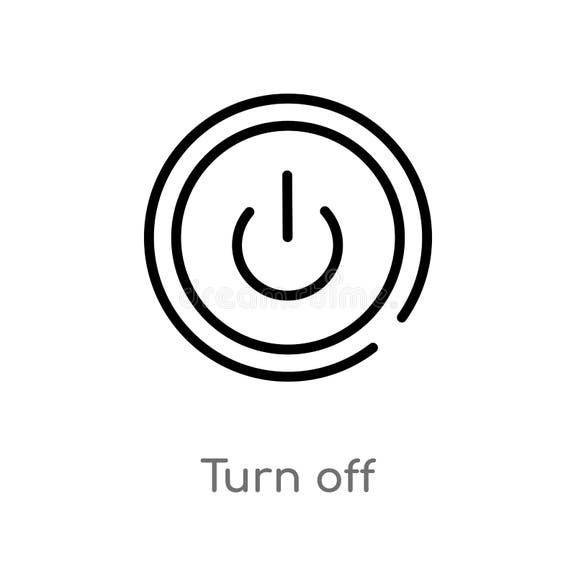 Outline Turn Off Vector Icon. Isolated Black Simple Line Element ...