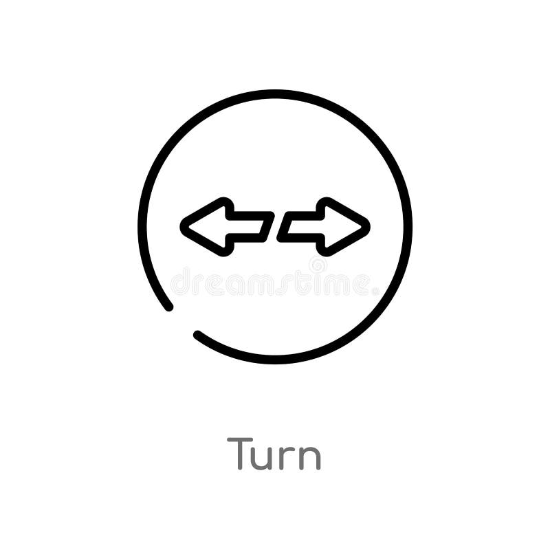 Outline Turn Vector Icon. Isolated Black Simple Line Element ...