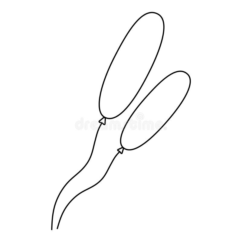 Outline of Two Interconnected Oval Shapes with a Curved Line Forming a ...