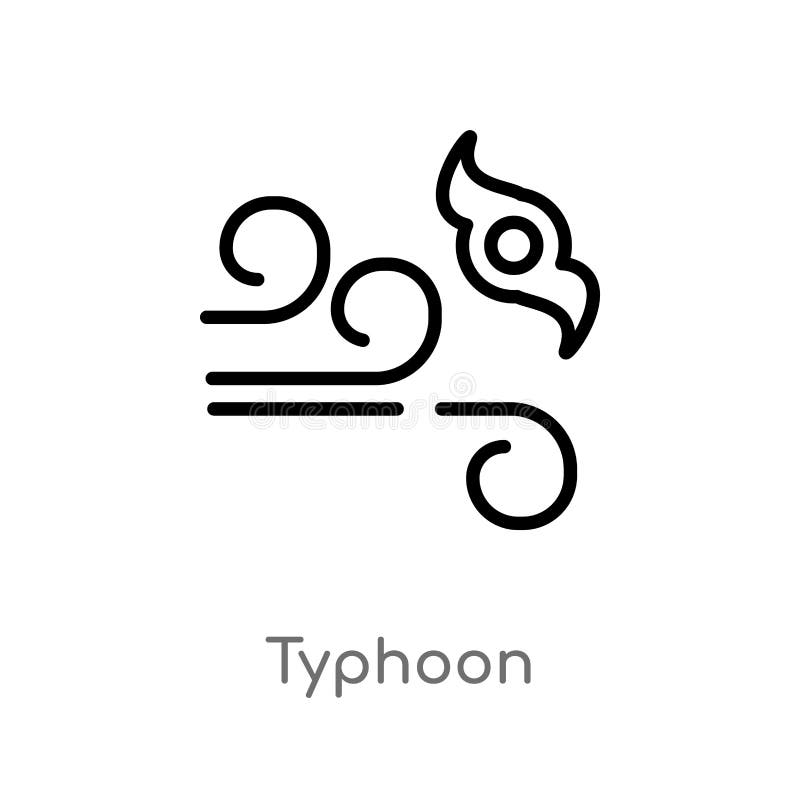 Outline Cyclone Vector Icon. Isolated Black Simple Line Element ...