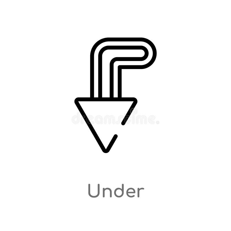 Outline Under Vector Icon. Isolated Black Simple Line Element ...