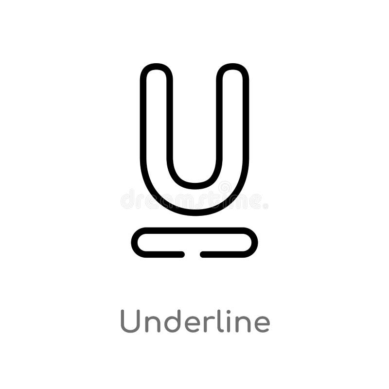 Outline Underline Vector Icon. Isolated Black Simple Line Element ...