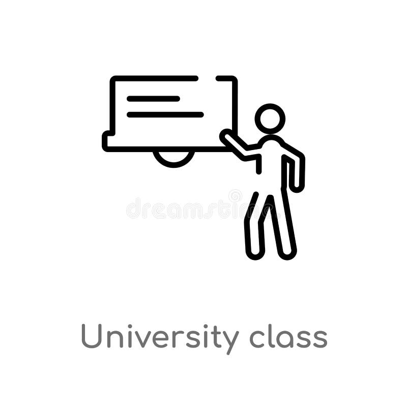 Outline University Class Vector Icon. Isolated Black Simple Line ...