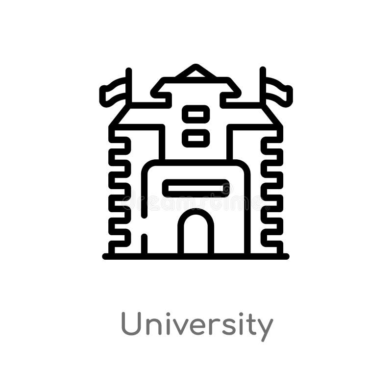Outline University Vector Icon. Isolated Black Simple Line Element ...