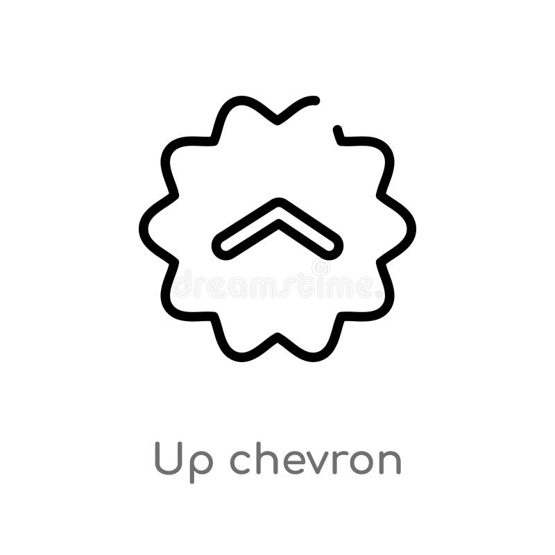 Outline Up Chevron Vector Icon. Isolated Black Simple Line Element ...