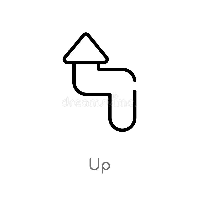 Outline Up Vector Icon Isolated Black Simple Line Element Illustration