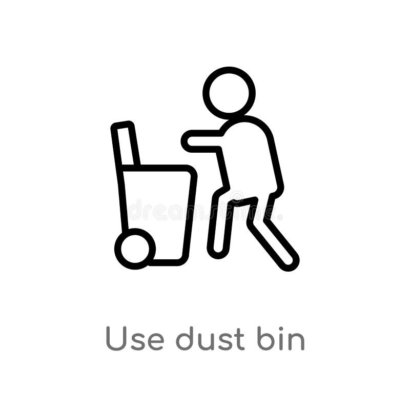 Outline Use Dust Bin Vector Icon. Isolated Black Simple Line Element ...