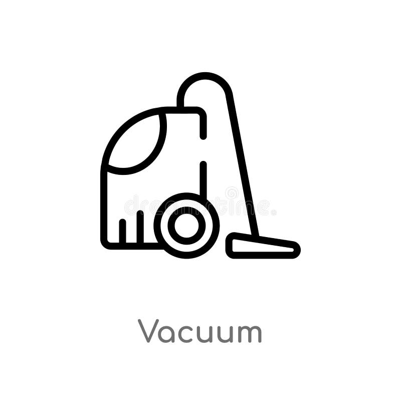 Outline Vacuum Vector Icon. Isolated Black Simple Line Element ...