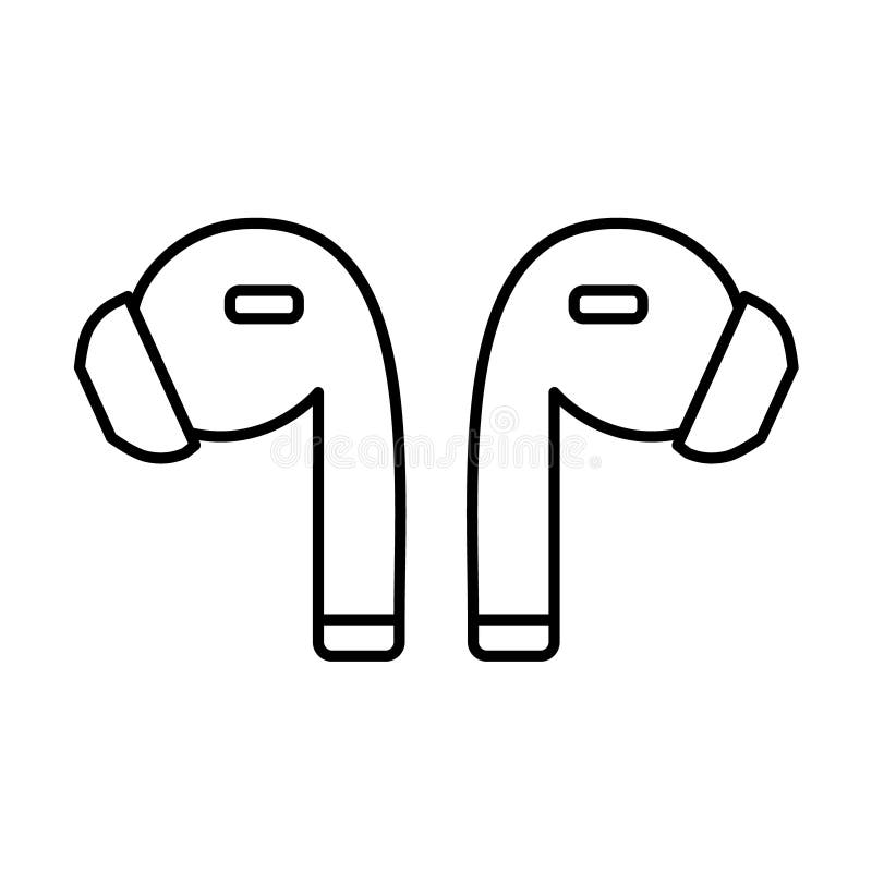 Airpods Icon Isolated on White Background. Wireless Earphones Symbol ...