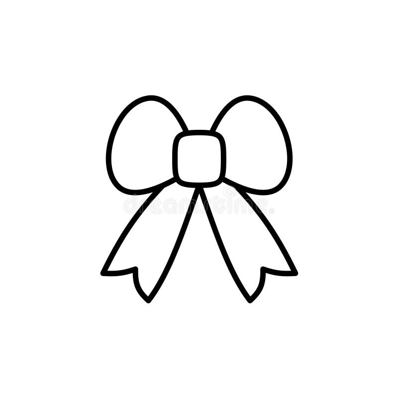 Outline Vector Bow Icon Isolated on White Background. Stock Vector ...