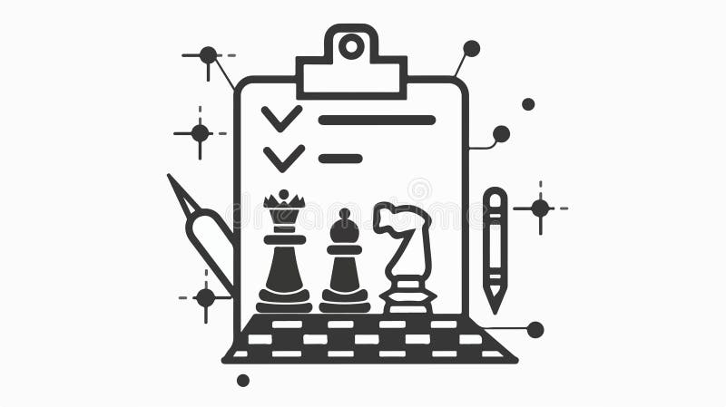 Chess Plan Sheet Clipboard Icon for Strategy and Game Management Stock ...