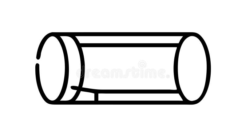 Outline Cylindrical Tube Icon, Basic Shape Graphic Element , Vector ...