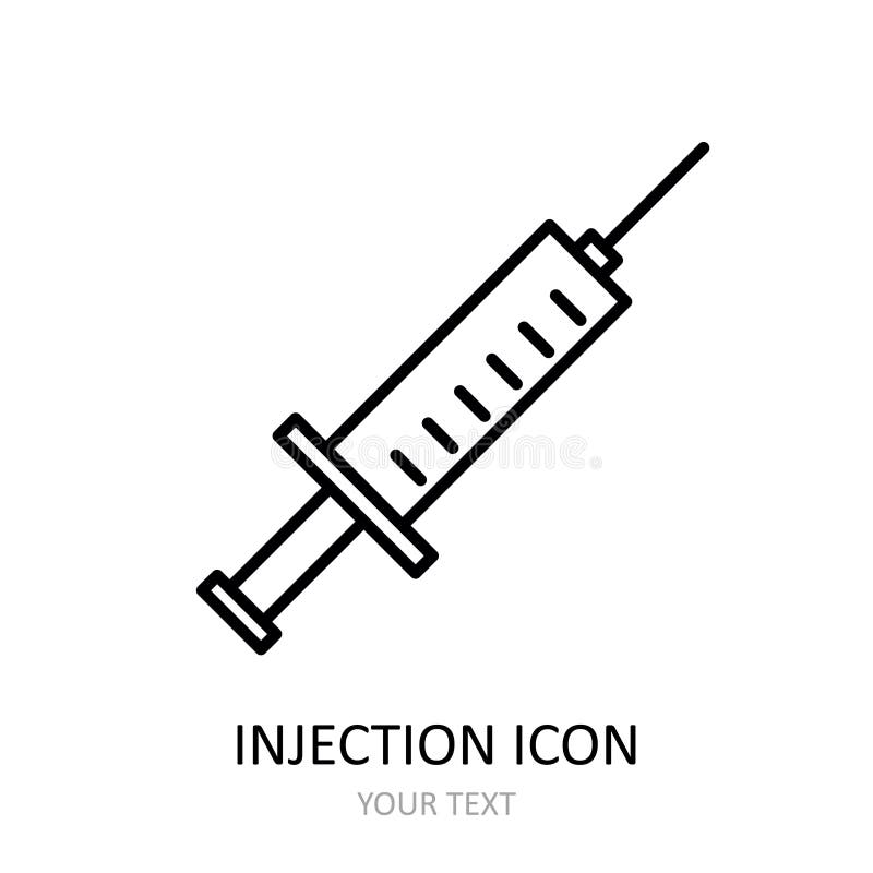 Outline Vector Icon - Injection. Medical Drawing Stock Vector ...