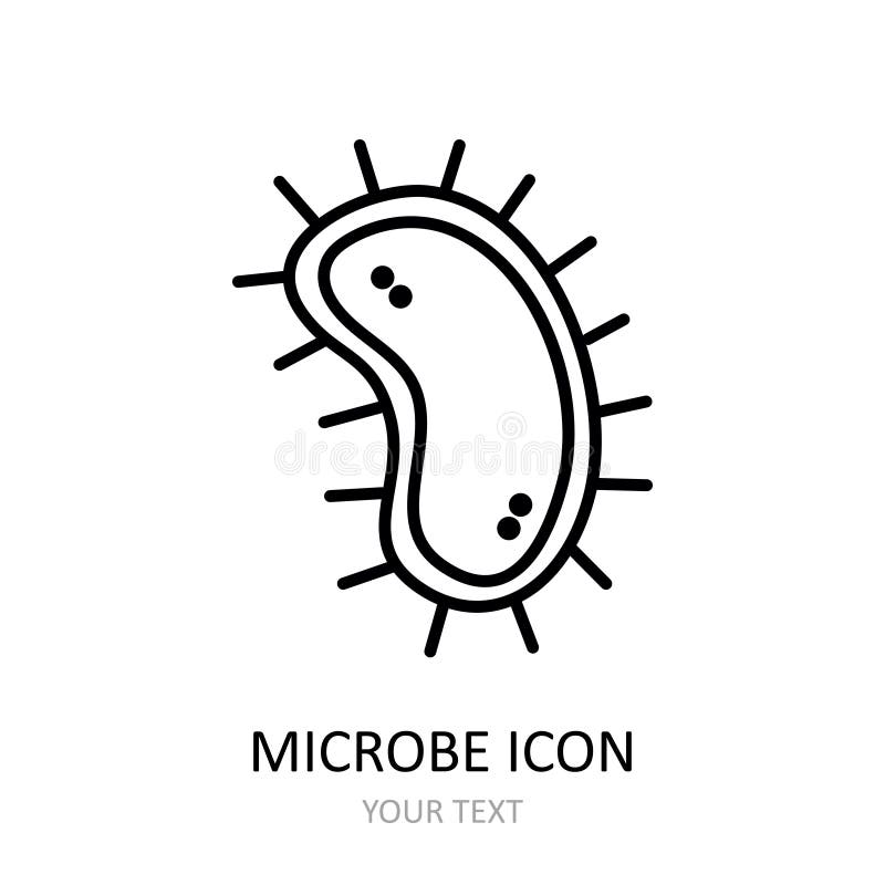 Outline Vector Icon with Microbe Stock Vector - Illustration of ...