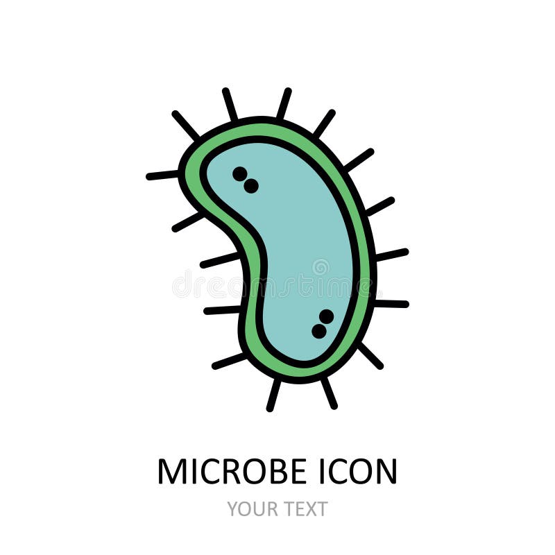 Outline Vector Icon with Microbe Stock Vector - Illustration of ...