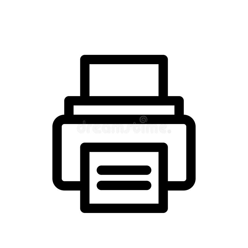 Minimalist Linear Printer Icon for Digital Design Stock Illustration ...