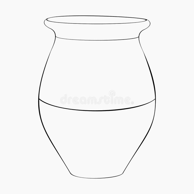 An Outline Vector Illustration of a Pot Stock Vector - Illustration of ...