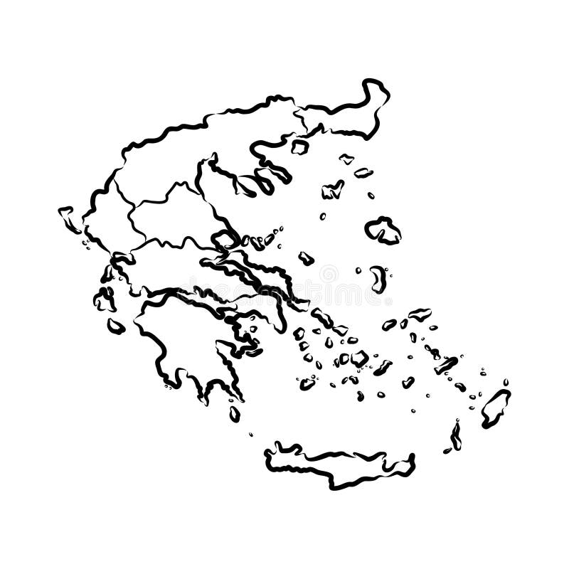 Outline Vector Map of Greece. Simple Greece Border Map. Vector ...