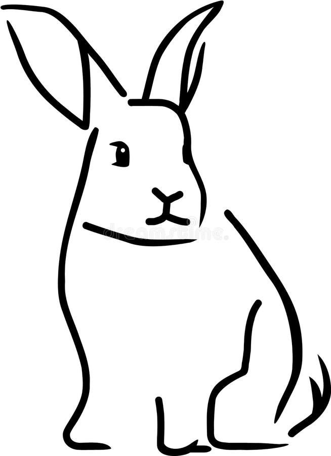 Outline vector of a rabbit stock vector. Illustration of outline - 58004358