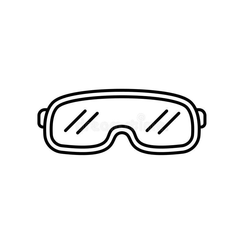 Outline Vector Safety Glasses Icon Isolated on White Background Stock ...