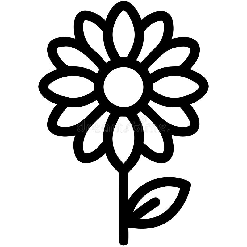 Outline Vector of Simple Daisy Flower Design for Art and Crafts ...