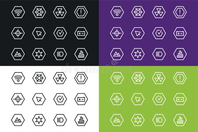 Outline Vector UI Technology Icons Set Stock Vector - Illustration of ...