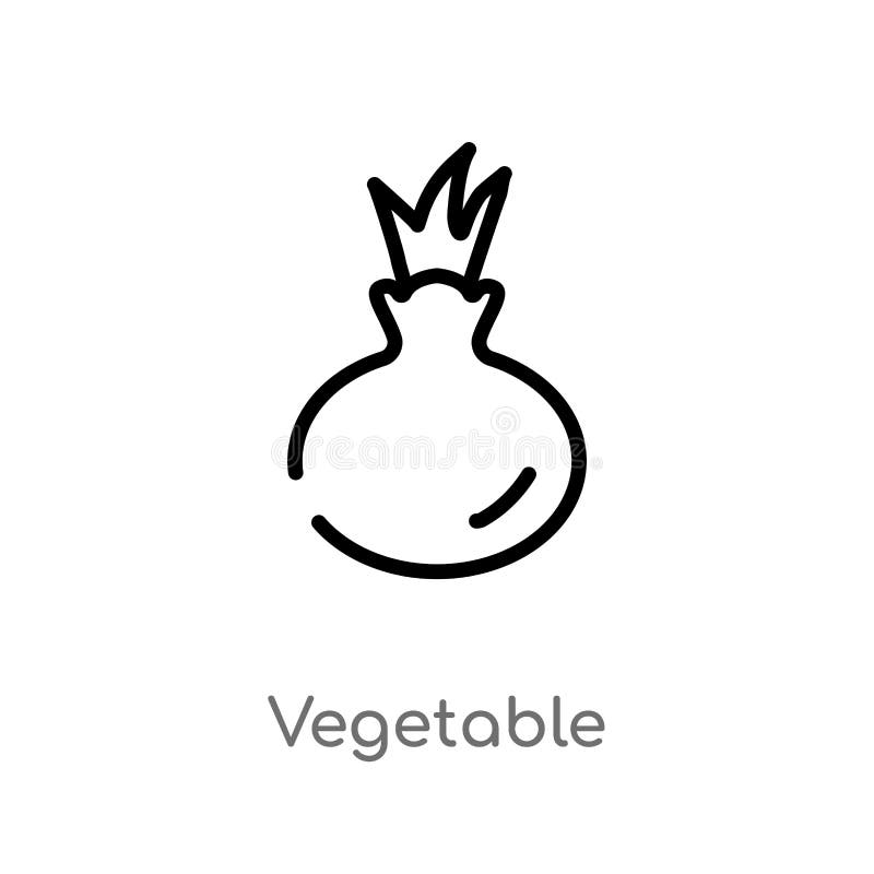 Outline Vegetable Vector Icon. Isolated Black Simple Line Element ...