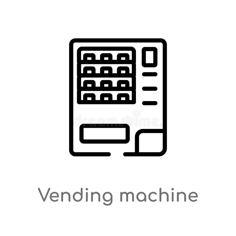 Outline Vending Machine Vector Icon. Isolated Black Simple Line Element ...