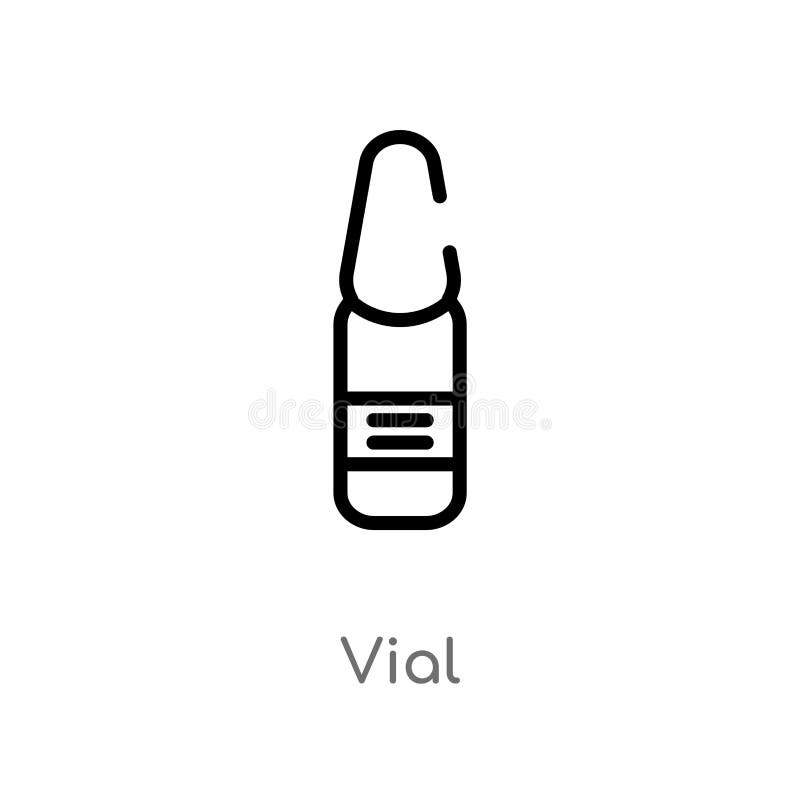 Outline Vial Vector Icon. Isolated Black Simple Line Element ...