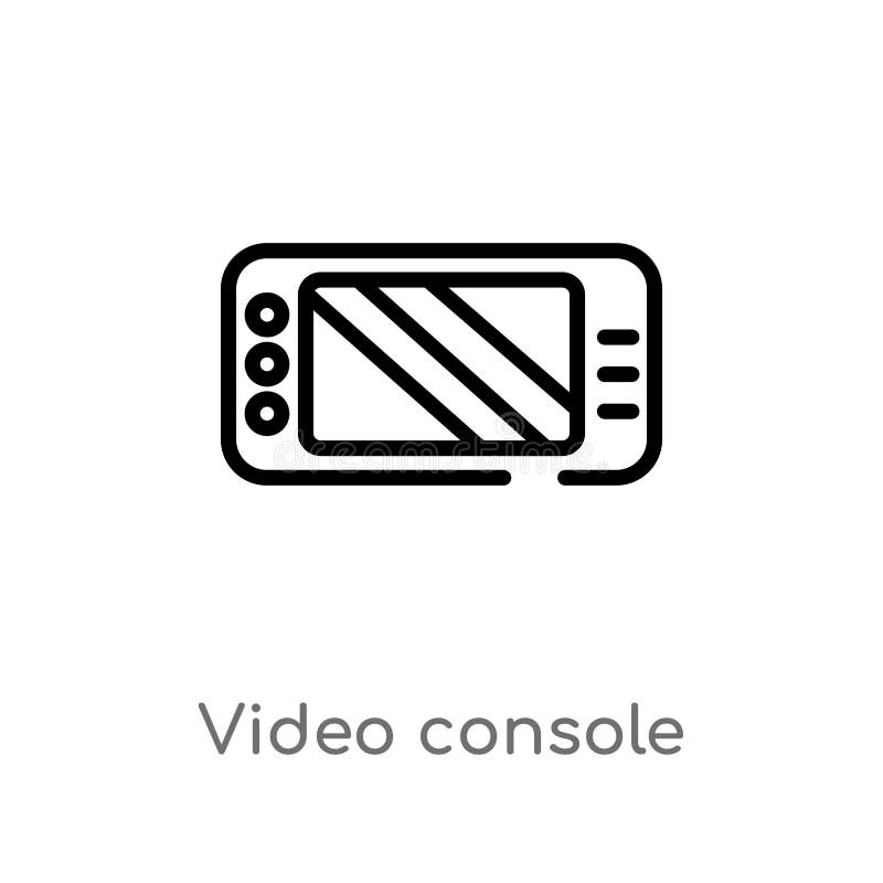 Outline Console Vector Icon. Isolated Black Simple Line Element ...