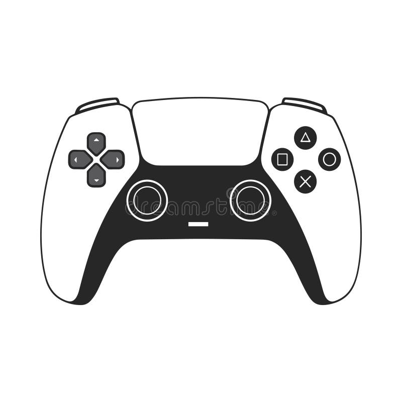 Outline Video Game Console Gamepad Icon. Game Controls, Black and White ...