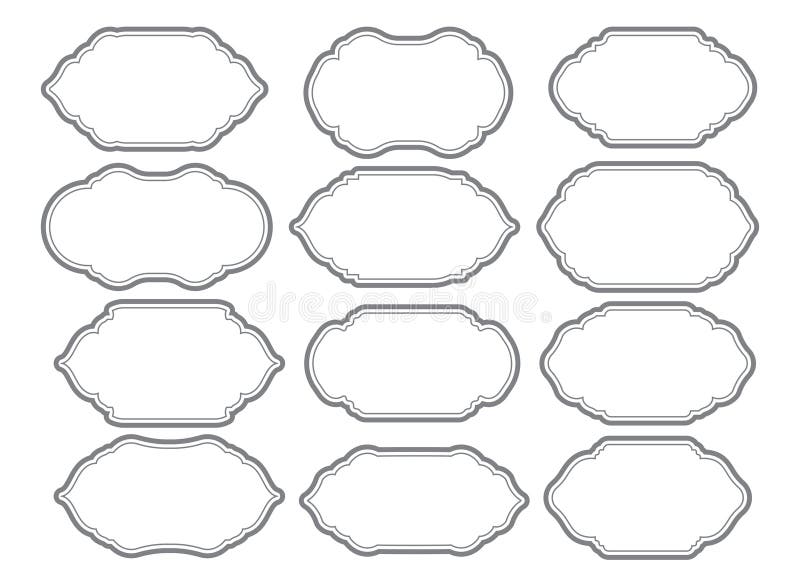 Outline Vintage Label or Emblem Set. Isolated Retro Border or Frame ...