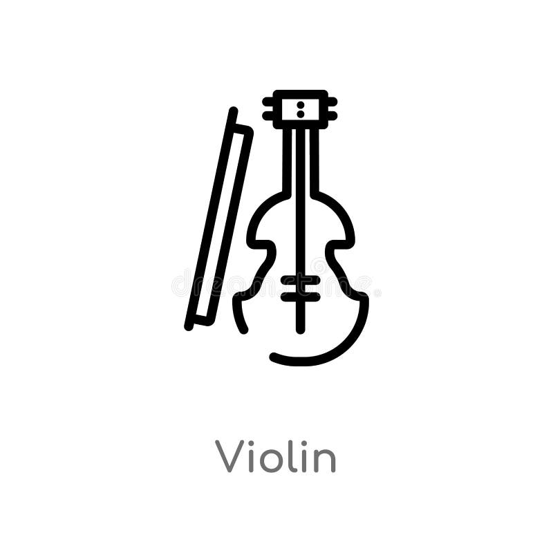 Outline Violin Vector Icon. Isolated Black Simple Line Element ...