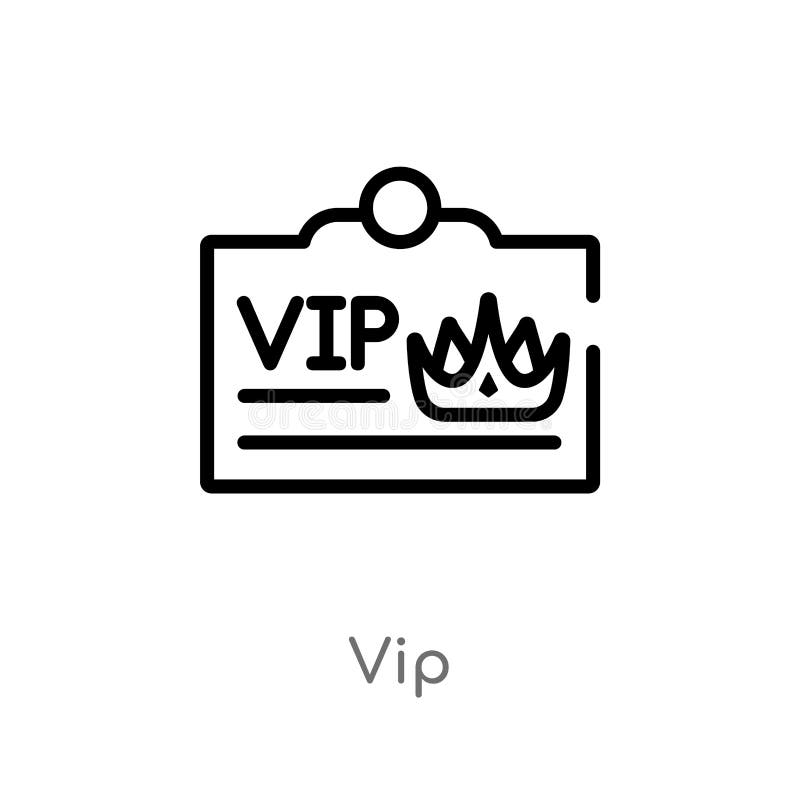 Outline Vip Vector Icon. Isolated Black Simple Line Element ...