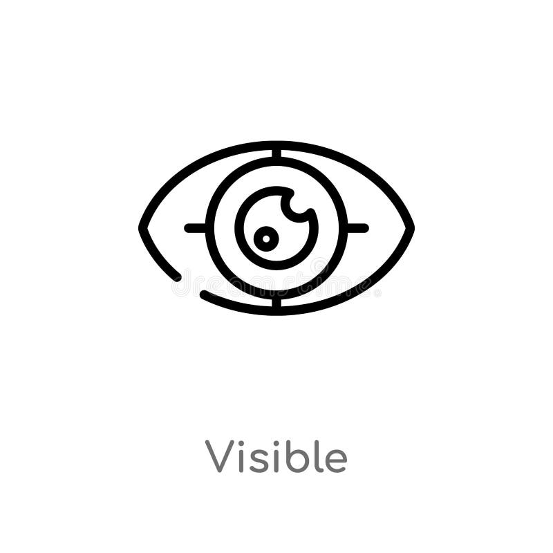 Visible Outline Vector Icon. Thin Line Black Visible Icon, Flat Vector ...
