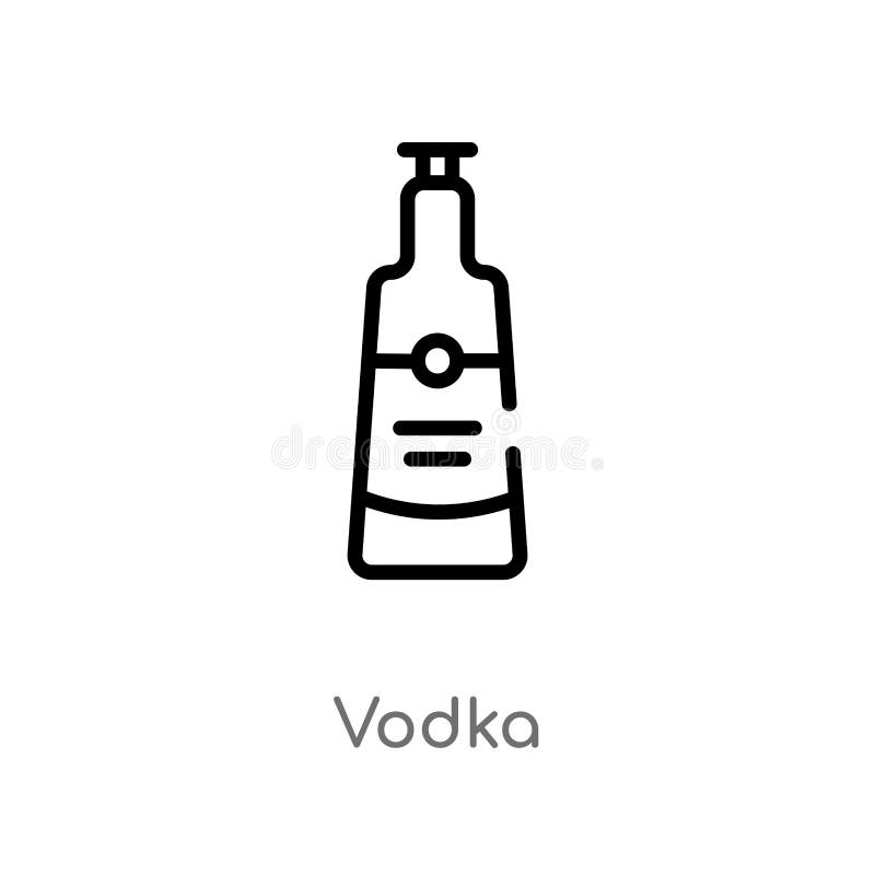 Outline Vodka Vector Icon. Isolated Black Simple Line Element ...