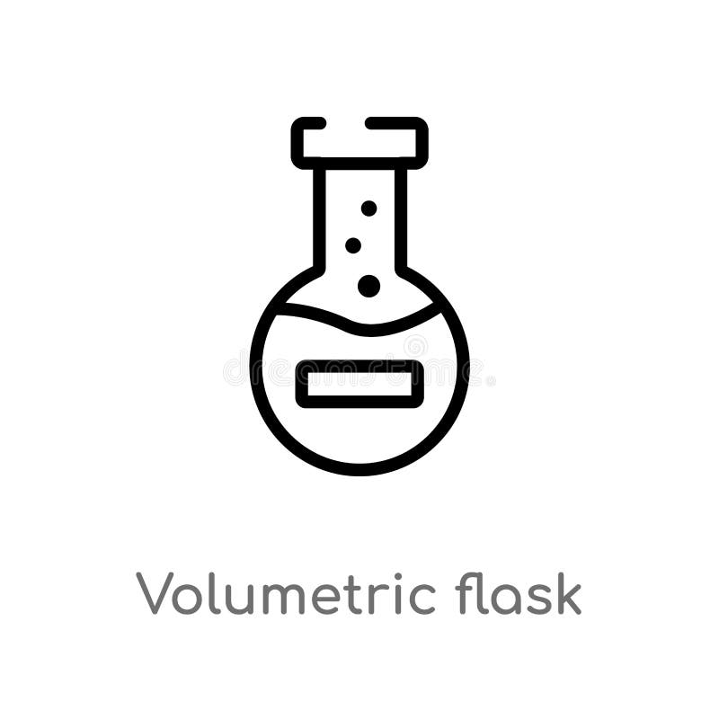 Outline Volumetric Flask Vector Icon. Isolated Black Simple Line ...