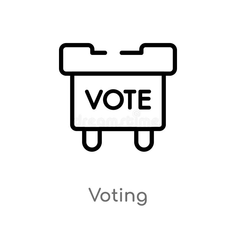 Outline Voting Vector Icon. Isolated Black Simple Line Element ...