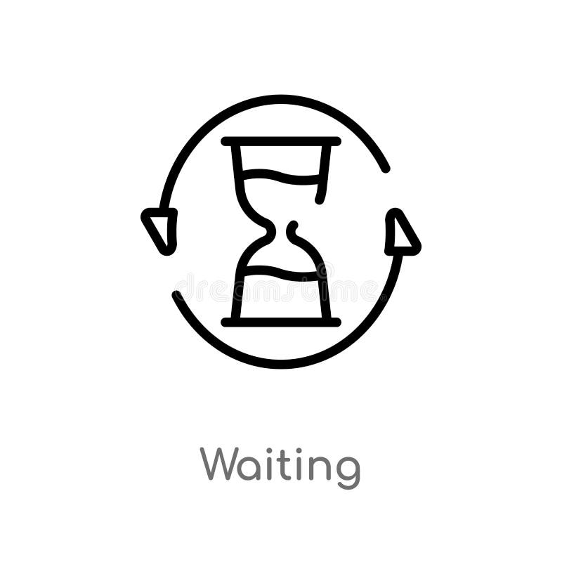 Outline Waiting List Vector Icon. Isolated Black Simple Line Element ...